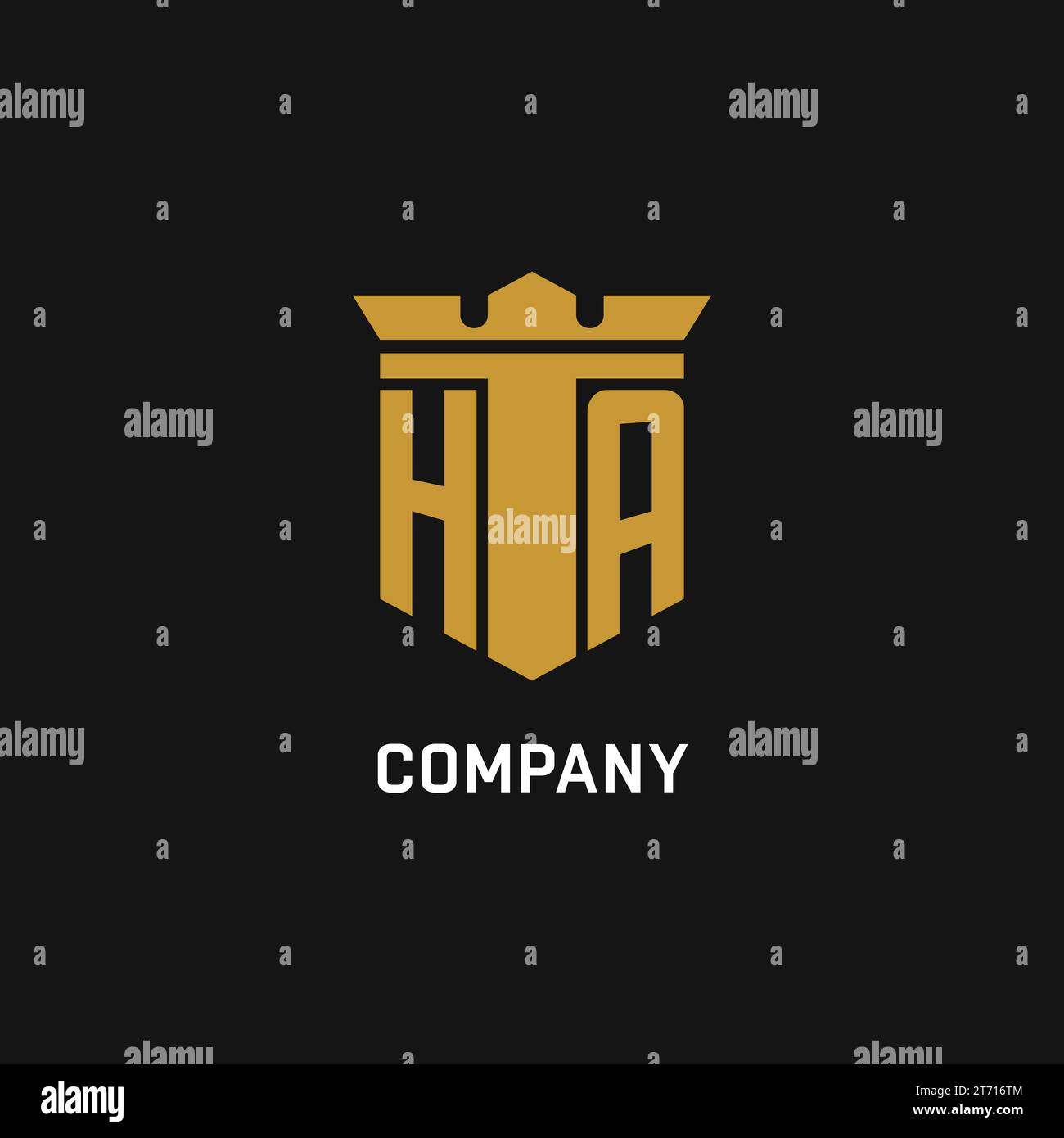 HA initial logo with shield and crown style design ideas Stock Vector ...