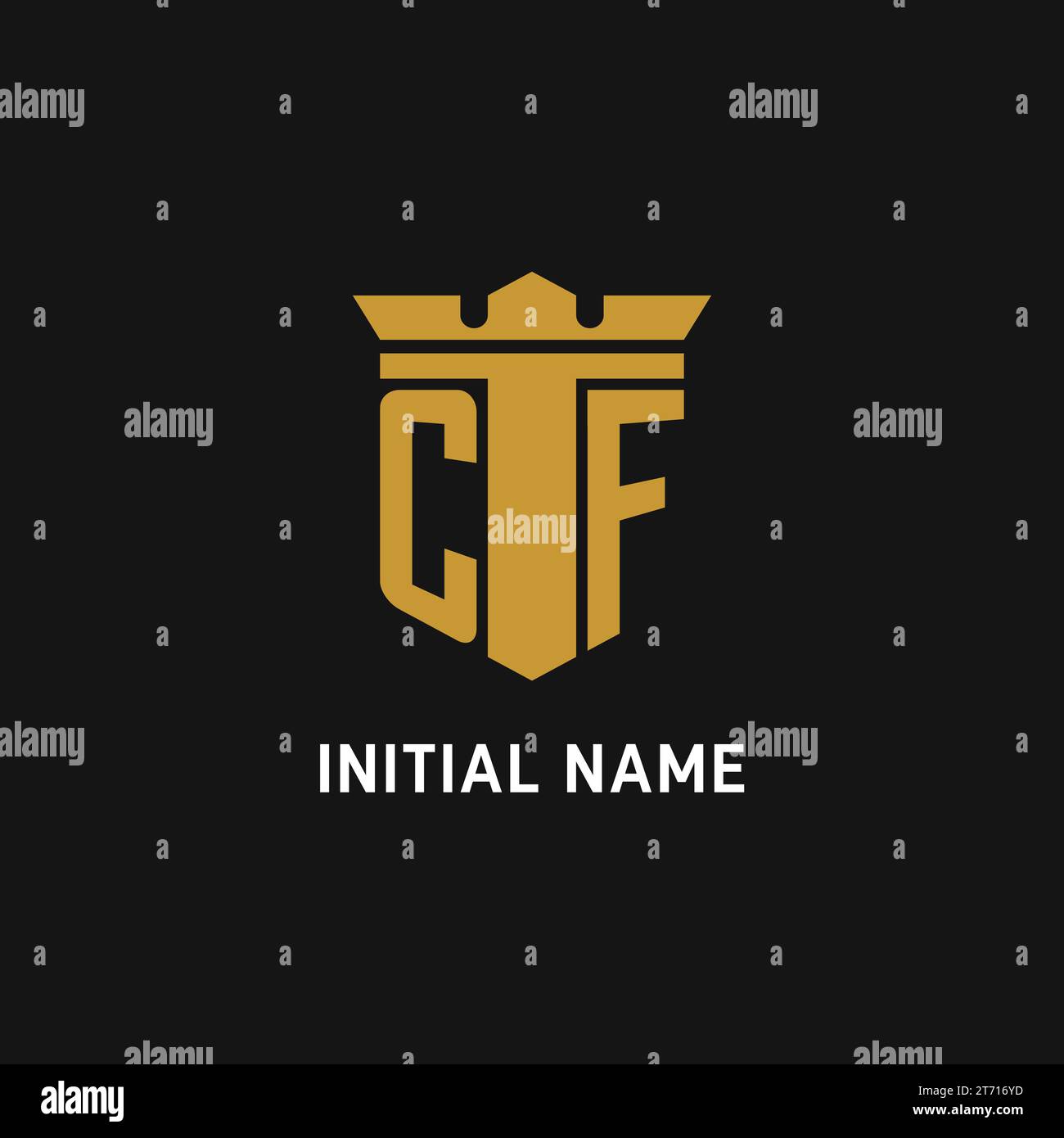 CF initial logo with shield and crown style design ideas Stock Vector ...