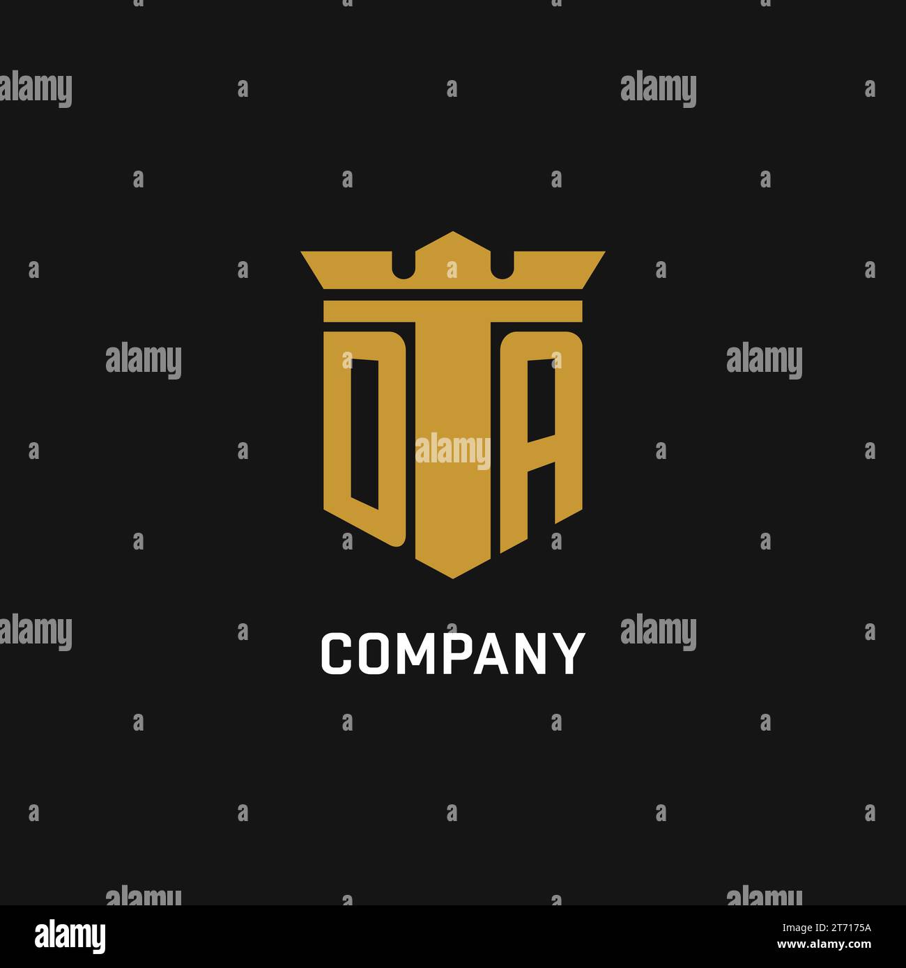 DA initial logo with shield and crown style design ideas Stock Vector ...