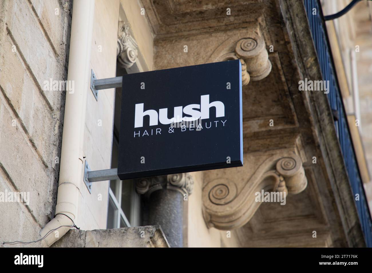 Bordeaux , France - 11 09 2023 : Hush hair and beauty logo brand entrance and text sign front ...