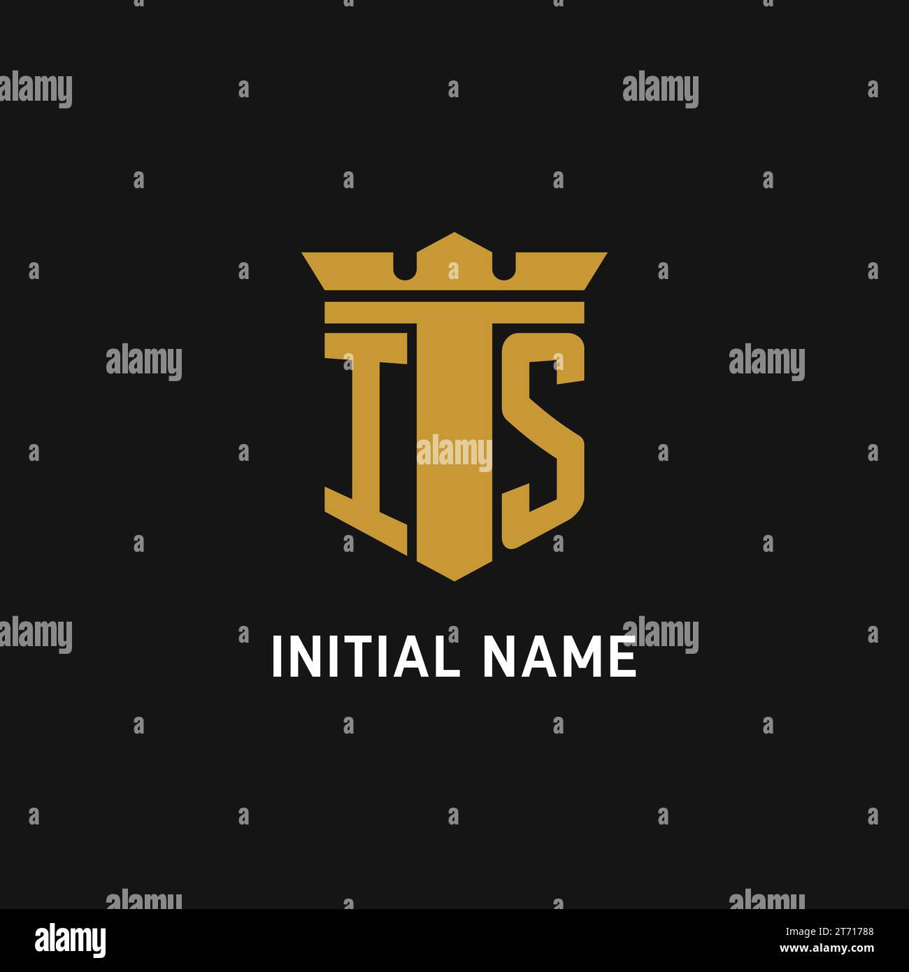 IS initial logo with shield and crown style design ideas Stock Vector ...