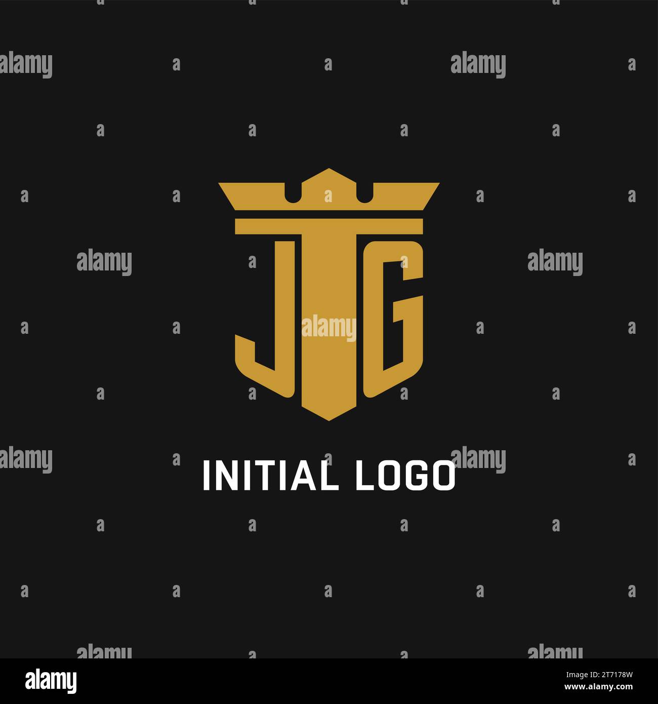 JG initial logo with shield and crown style design ideas Stock Vector Image & Art - Alamy