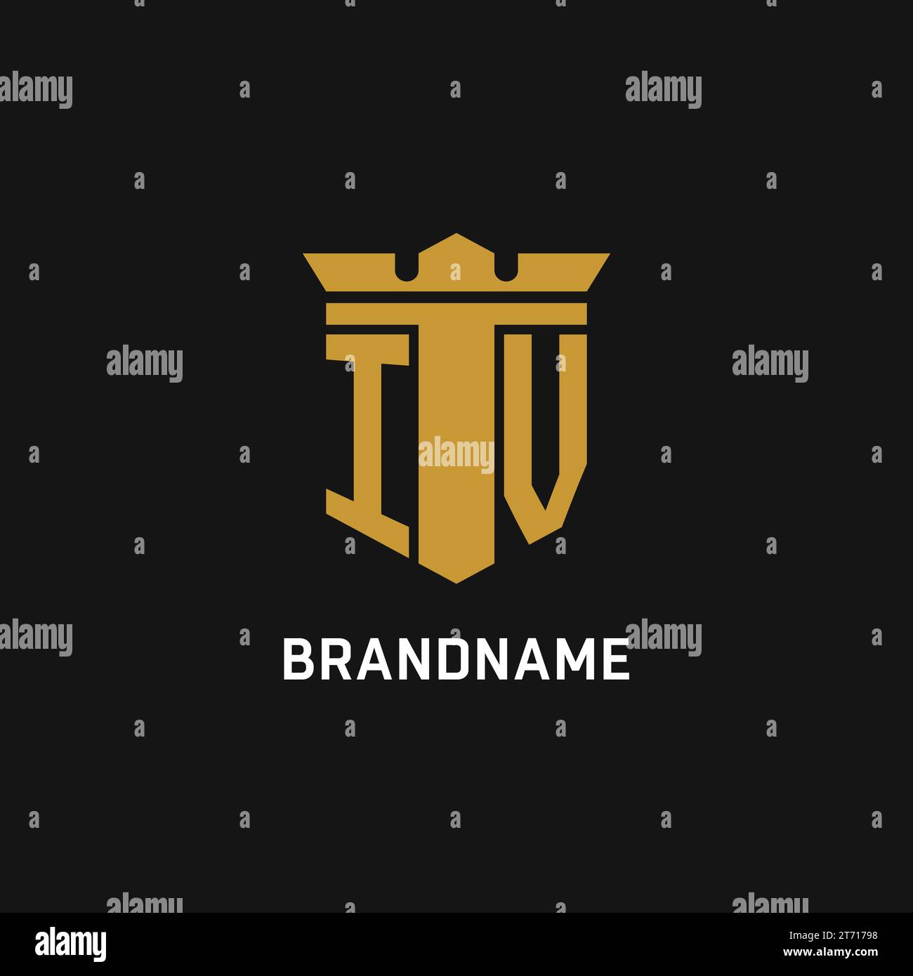 IV initial logo with shield and crown style design ideas Stock Vector Image & Art - Alamy