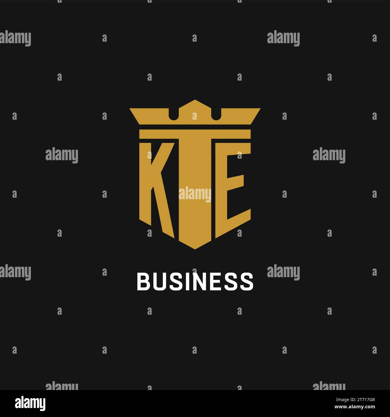 KE initial logo with shield and crown style design ideas Stock Vector ...