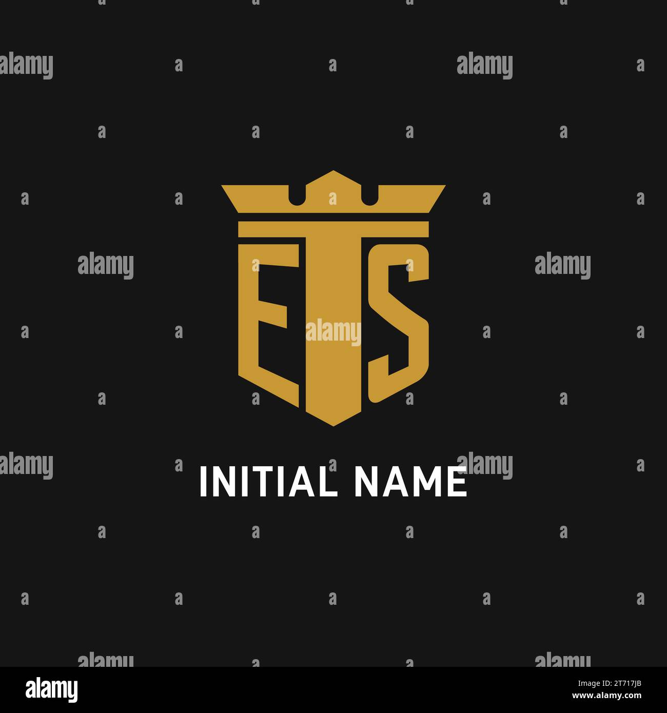 ES initial logo with shield and crown style design ideas Stock Vector ...