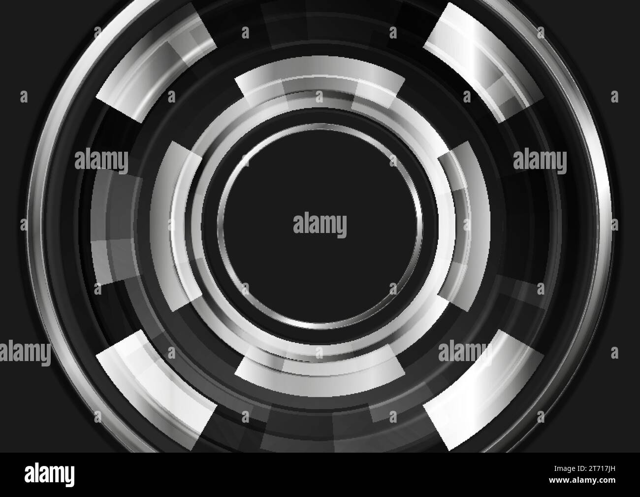 Black and metallic glossy circles gears abstract tech background ...