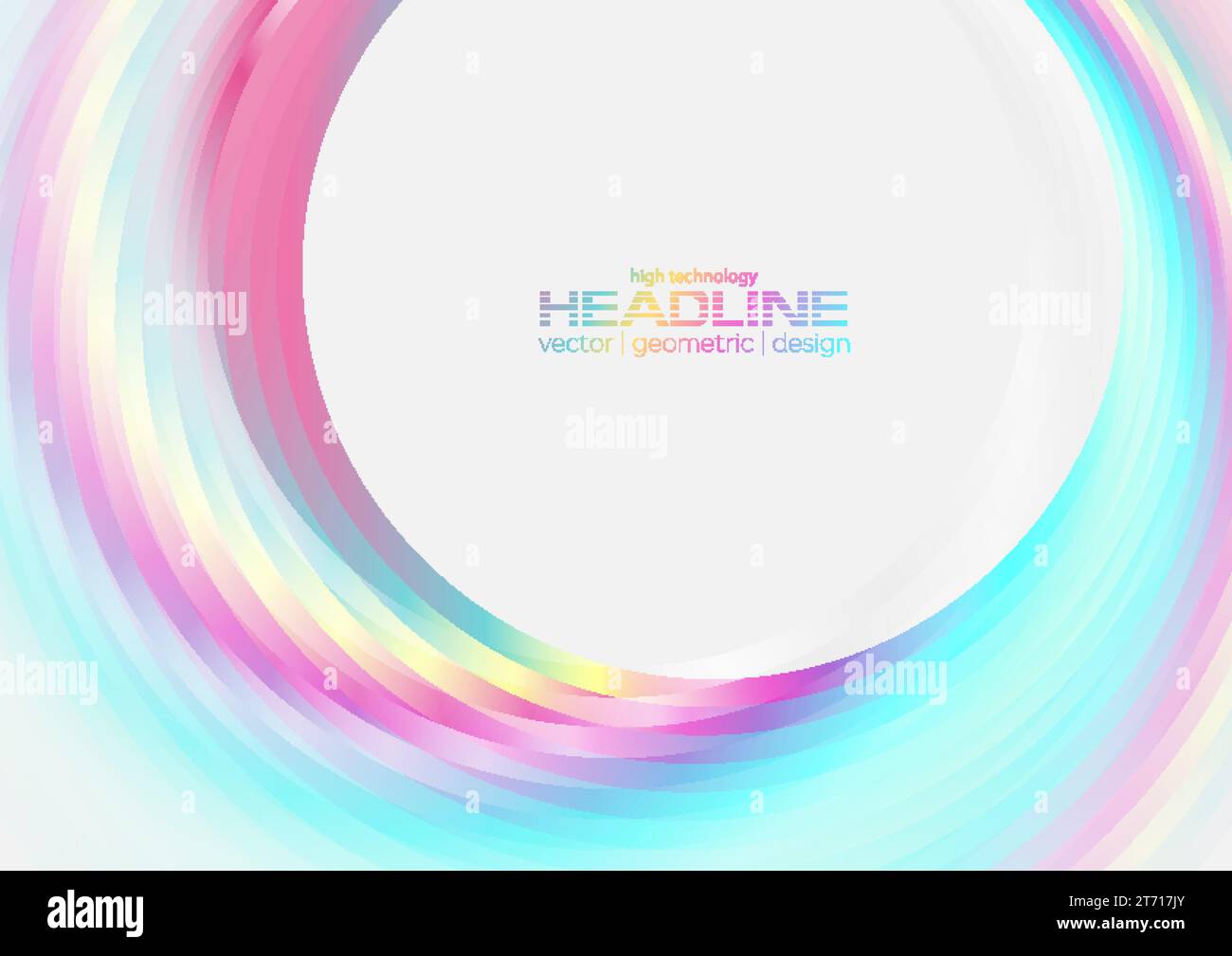 Holographic glossy circles geometric abstract tech background. Vector ...