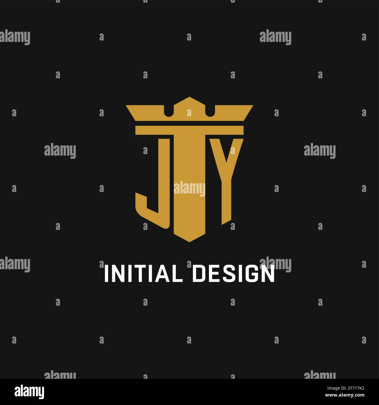 JY initial logo with shield and crown style design ideas Stock Vector ...