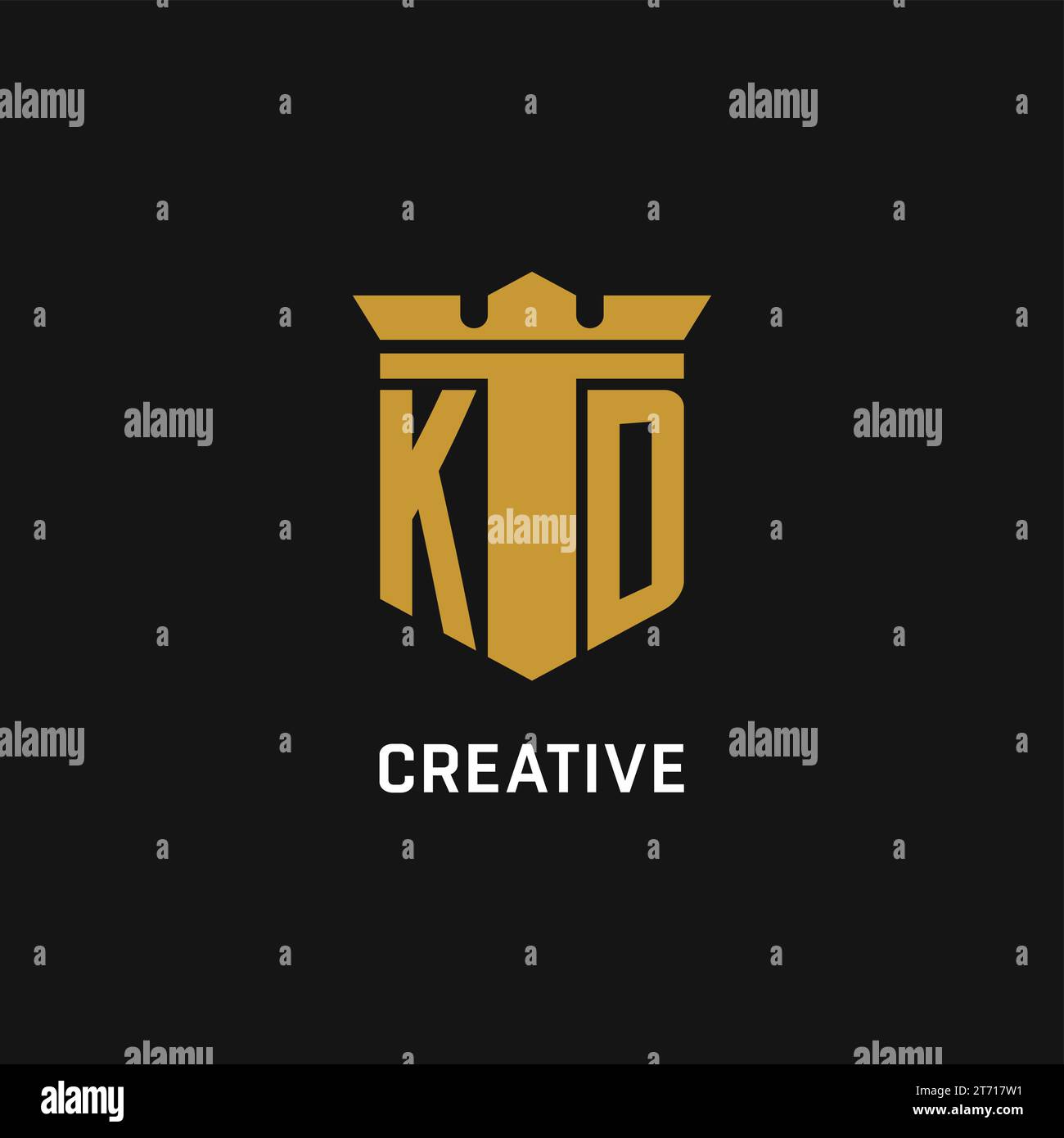 KD initial logo with shield and crown style design ideas Stock Vector ...