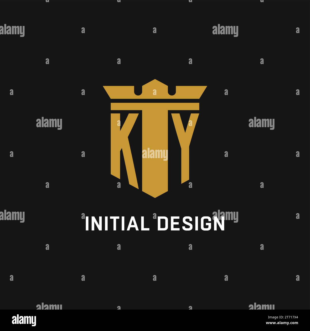 KY initial logo with shield and crown style design ideas Stock Vector ...