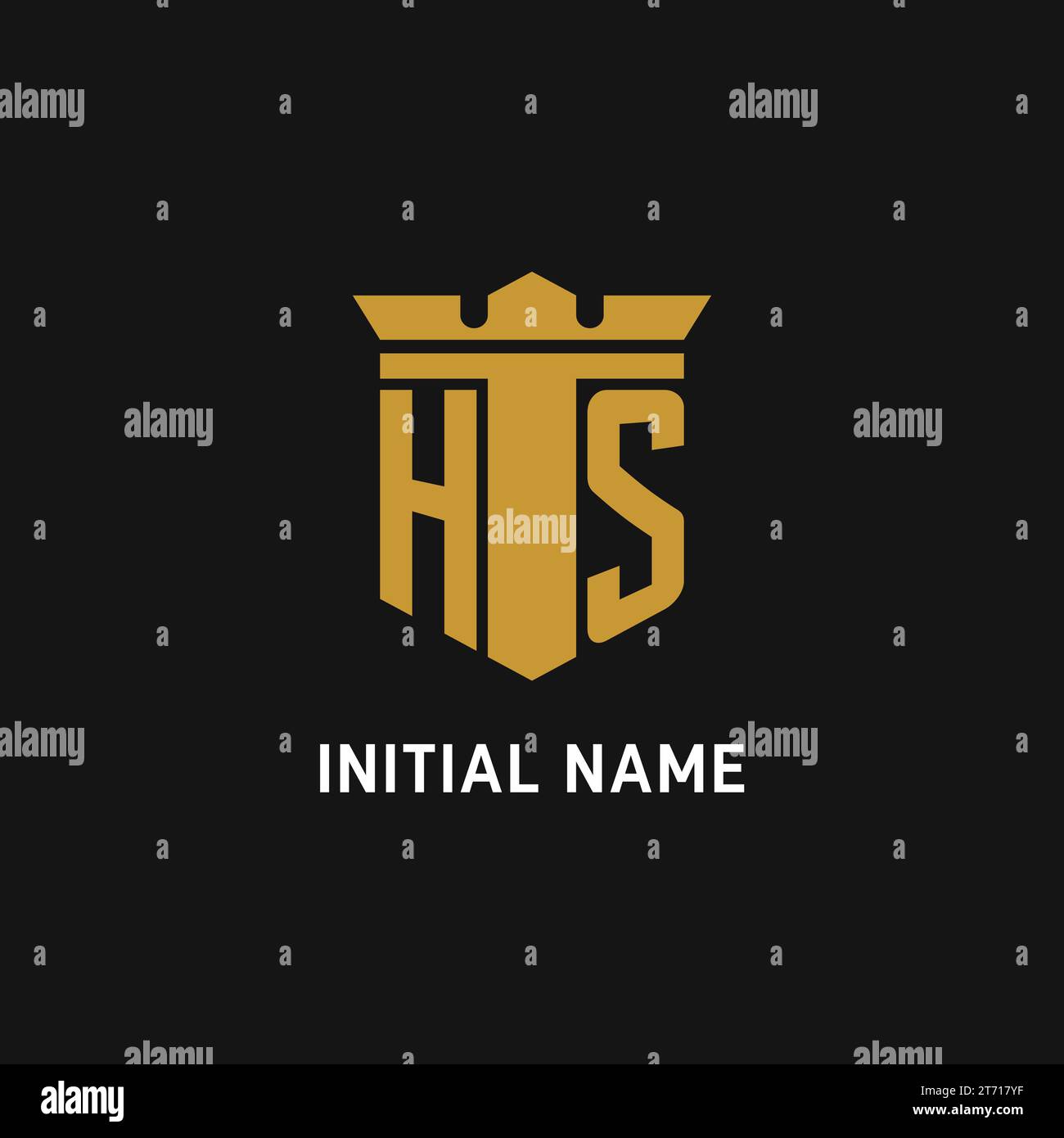HS initial logo with shield and crown style design ideas Stock Vector ...