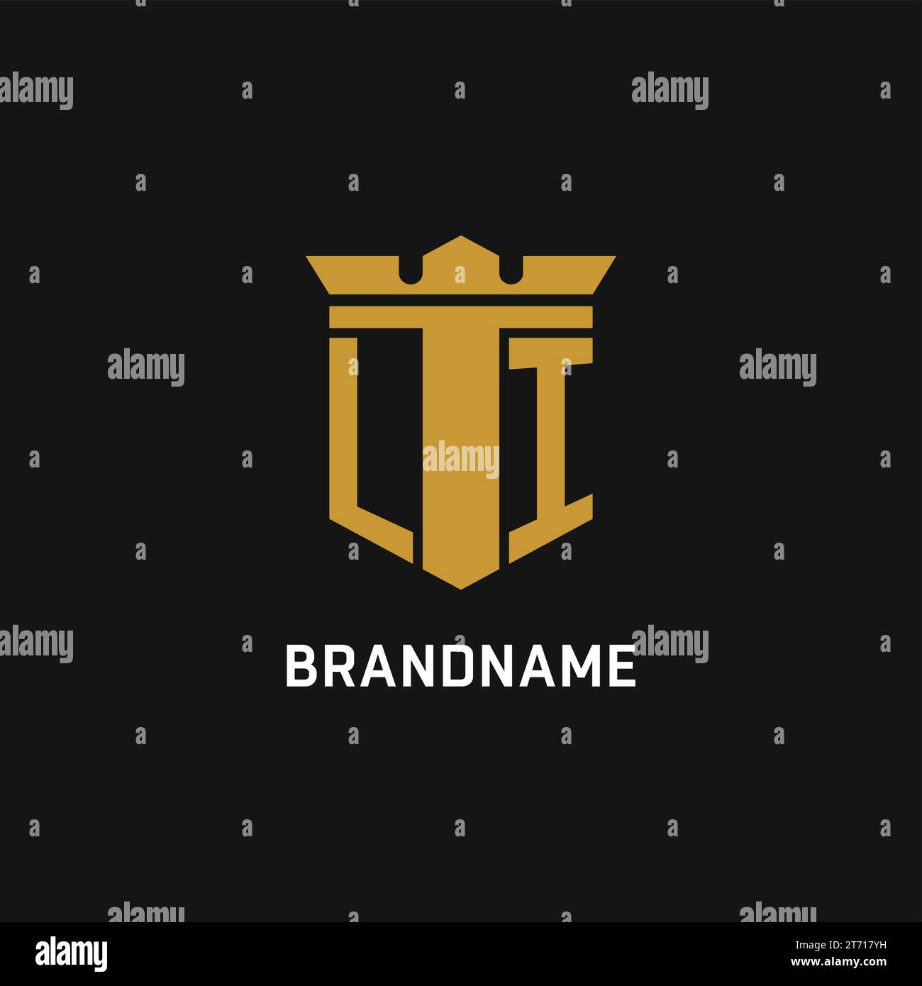 LI initial logo with shield and crown style design ideas Stock Vector ...