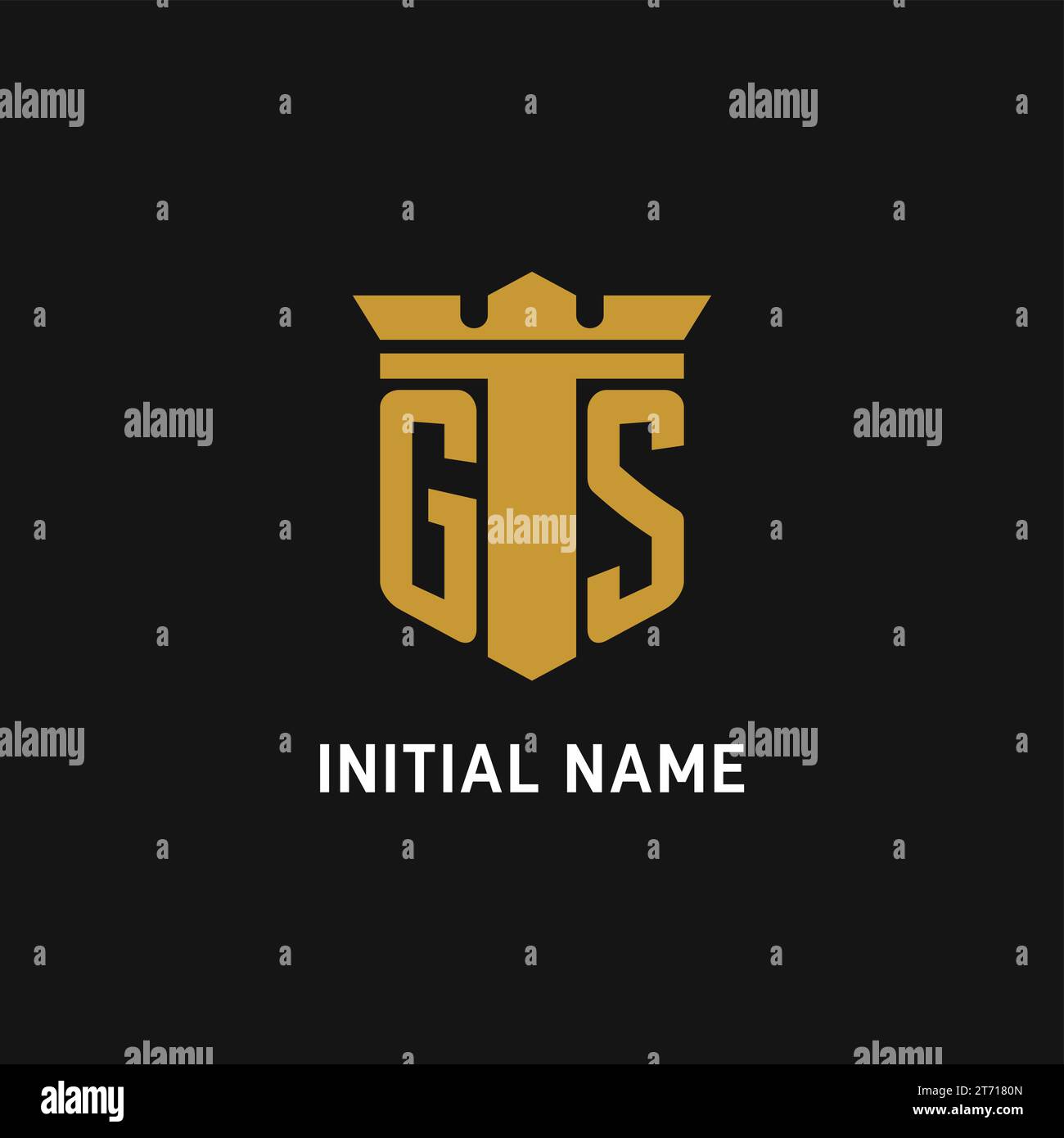 GS initial logo with shield and crown style design ideas Stock Vector ...
