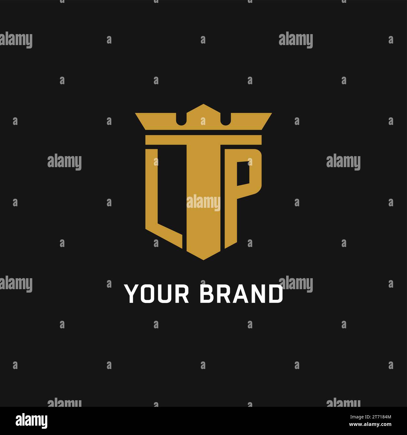 LP initial logo with shield and crown style design ideas Stock Vector ...