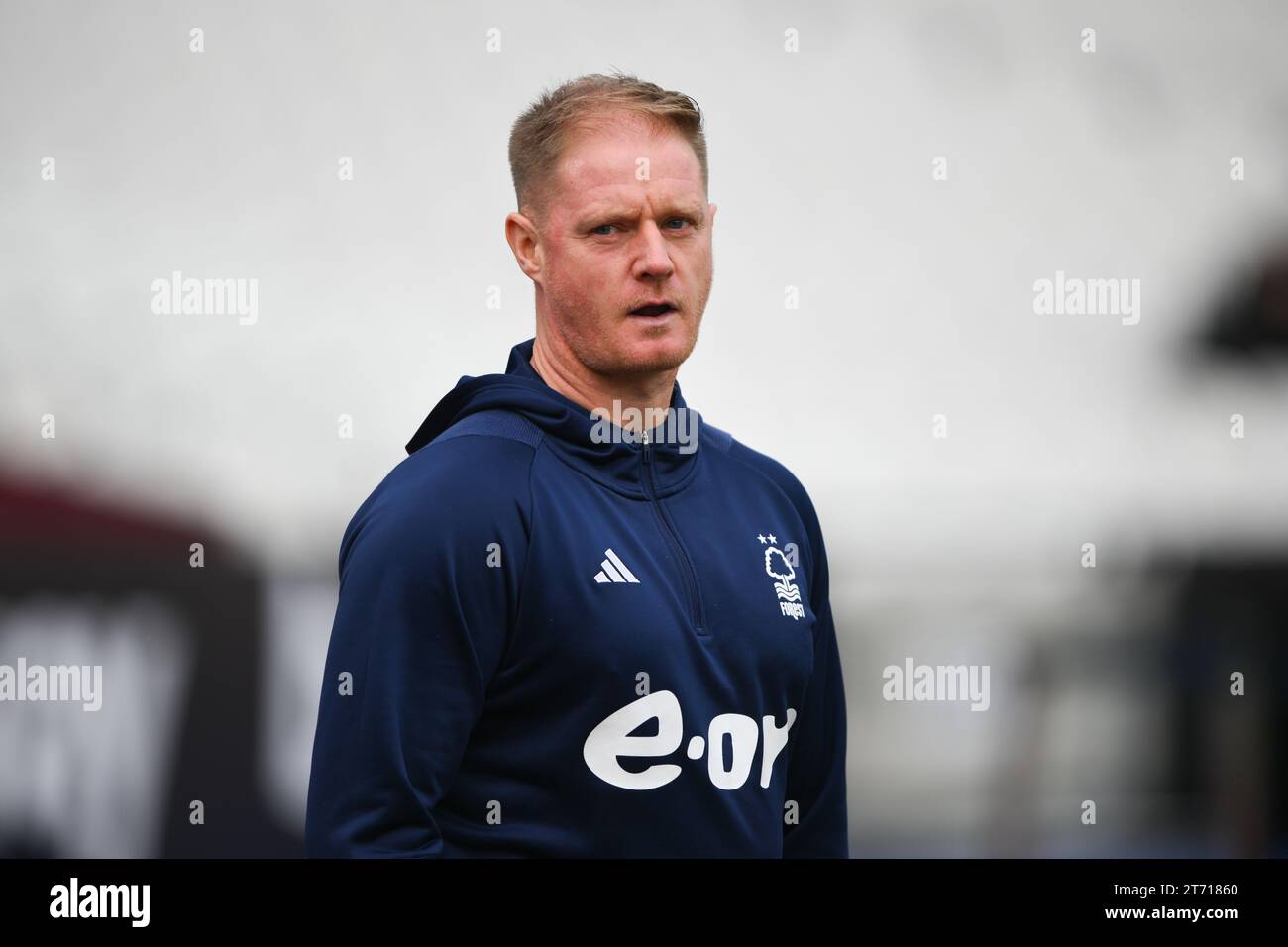 London, UK. 12th November 2023. Alan Tate, Nottingham Forest assistant ...