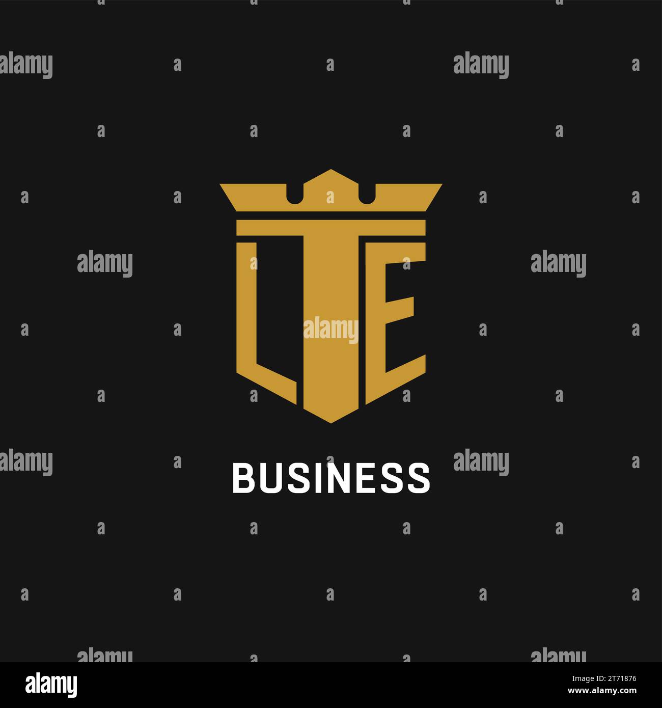 LE initial logo with shield and crown style design ideas Stock Vector ...