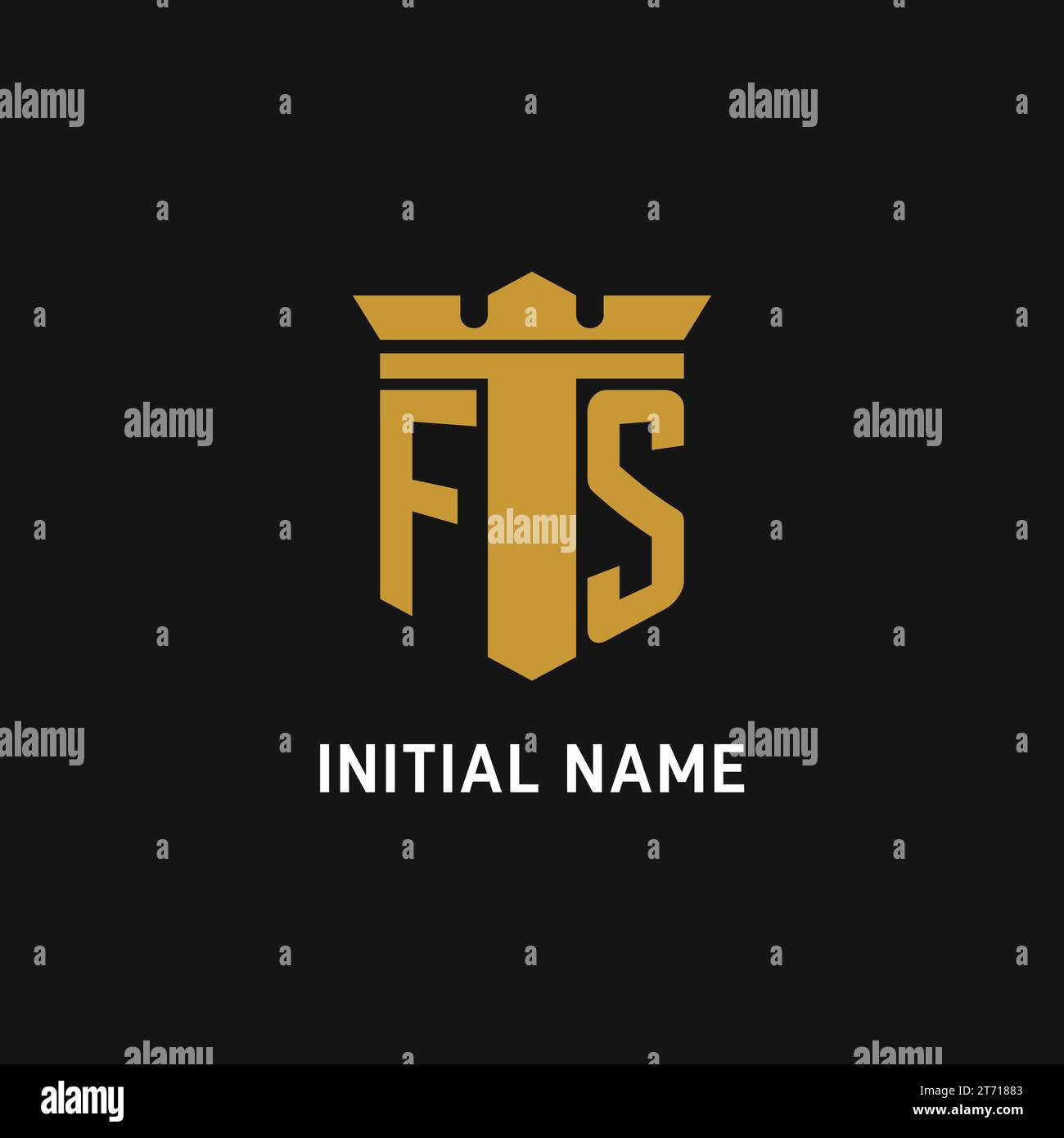 FS initial logo with shield and crown style design ideas Stock Vector ...