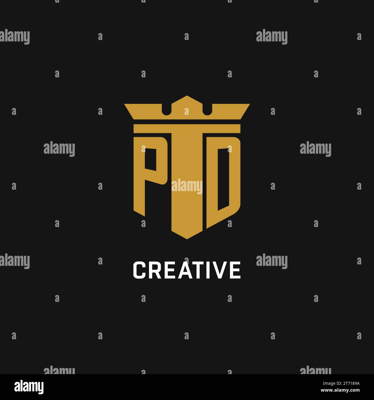 PD initial logo with shield and crown style design ideas Stock Vector ...