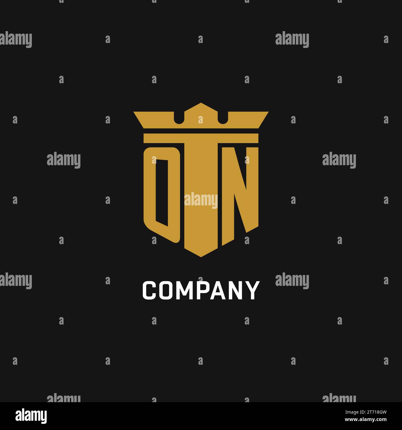 ON initial logo with shield and crown style design ideas Stock Vector ...