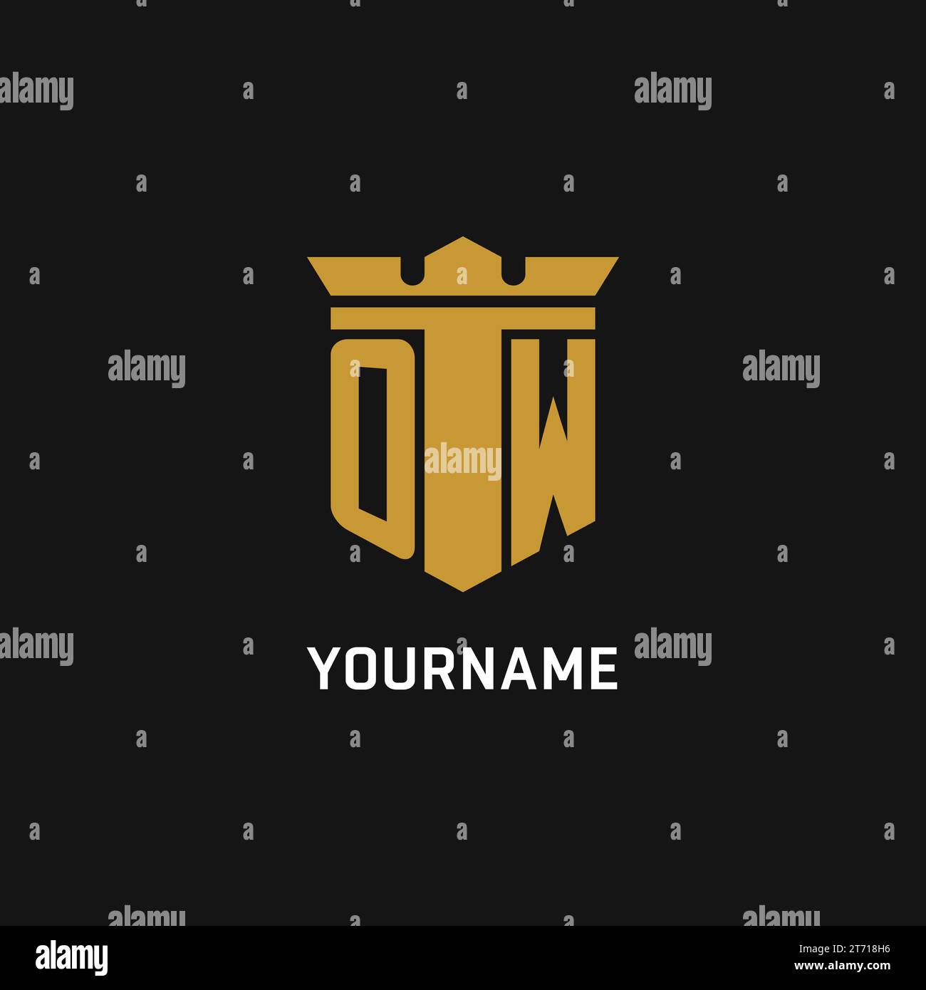 OW initial logo with shield and crown style design ideas Stock Vector Image & Art - Alamy