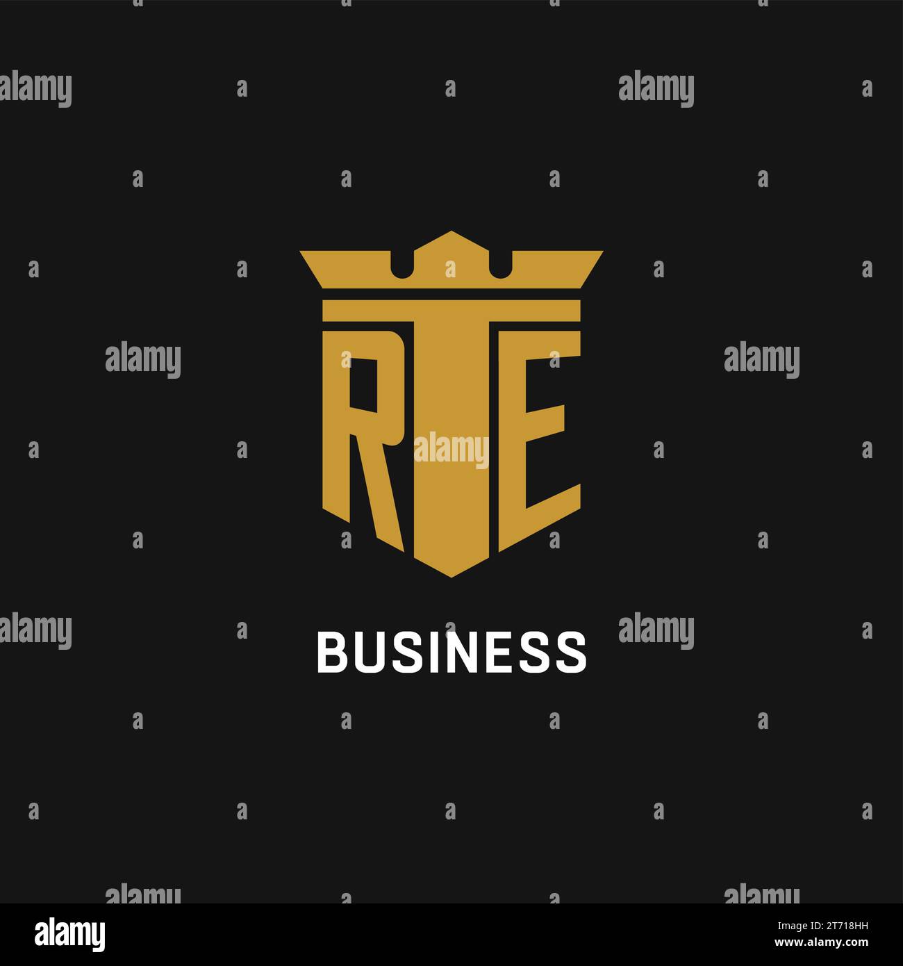 RE initial logo with shield and crown style design ideas Stock Vector Image & Art - Alamy