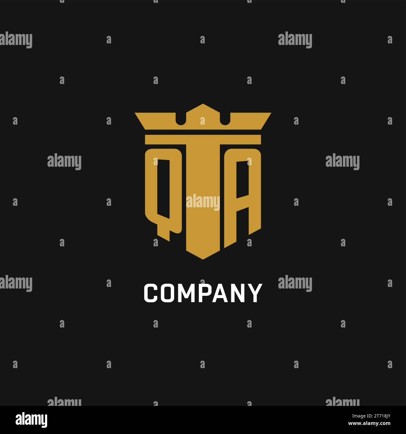 QA initial logo with shield and crown style design ideas Stock Vector Image & Art - Alamy