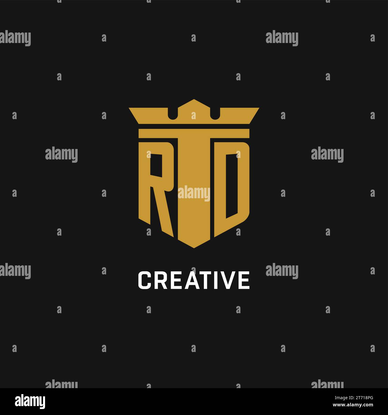 RD initial logo with shield and crown style design ideas Stock Vector ...