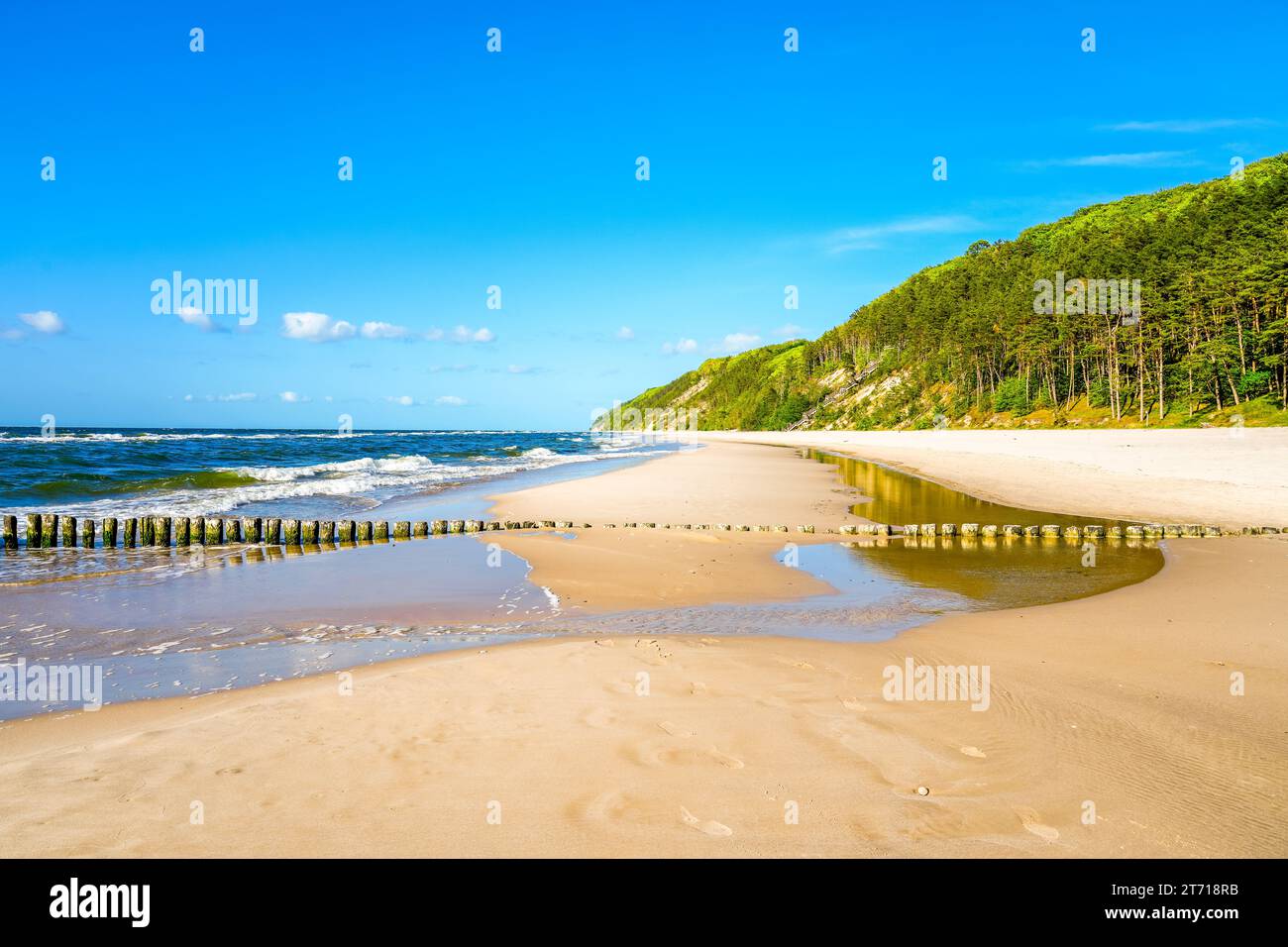 Baltic Sea beach near Misdroy. Seaside resort on the Polish coast ...