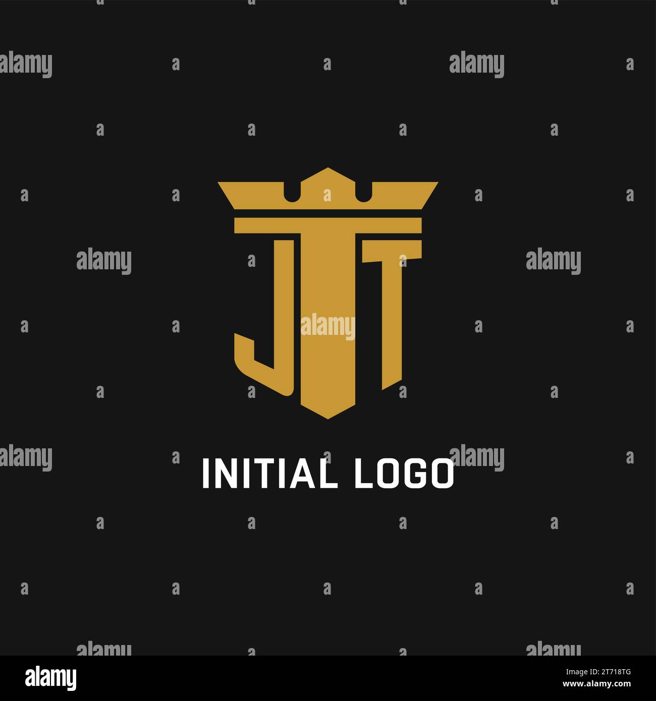 JT initial logo with shield and crown style design ideas Stock Vector Image & Art - Alamy