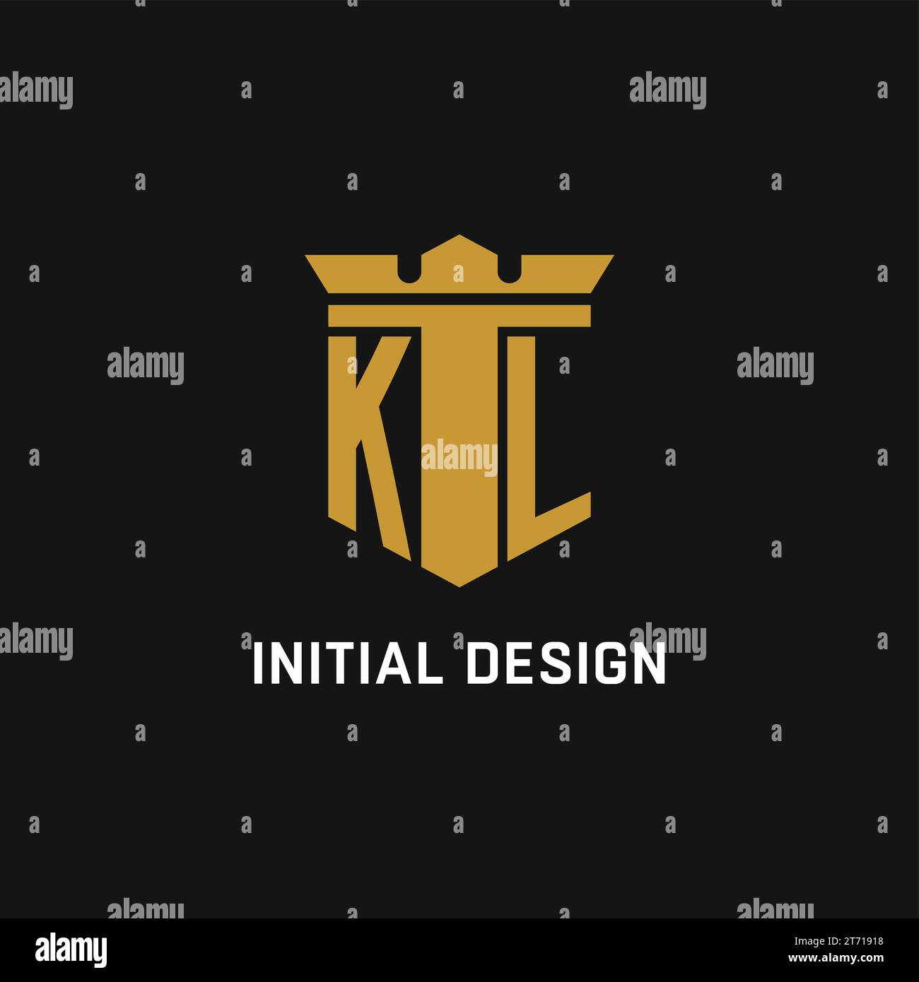 KL initial logo with shield and crown style design ideas Stock Vector ...