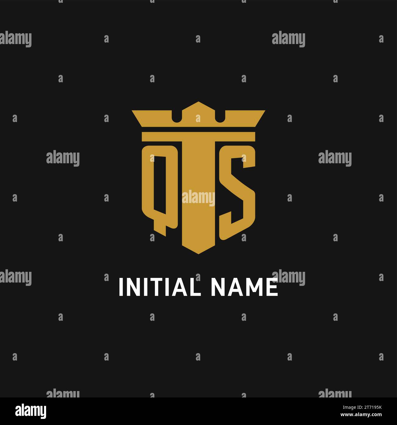 QS initial logo with shield and crown style design ideas Stock Vector ...