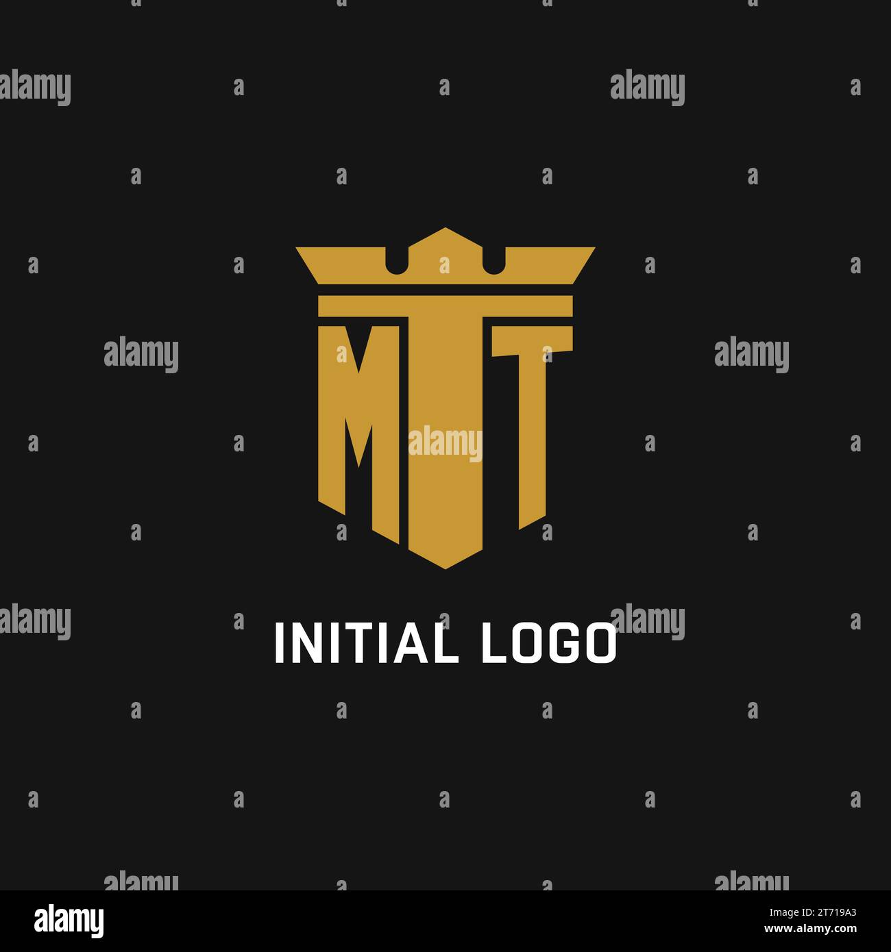 MT initial logo with shield and crown style design ideas Stock Vector Image & Art - Alamy