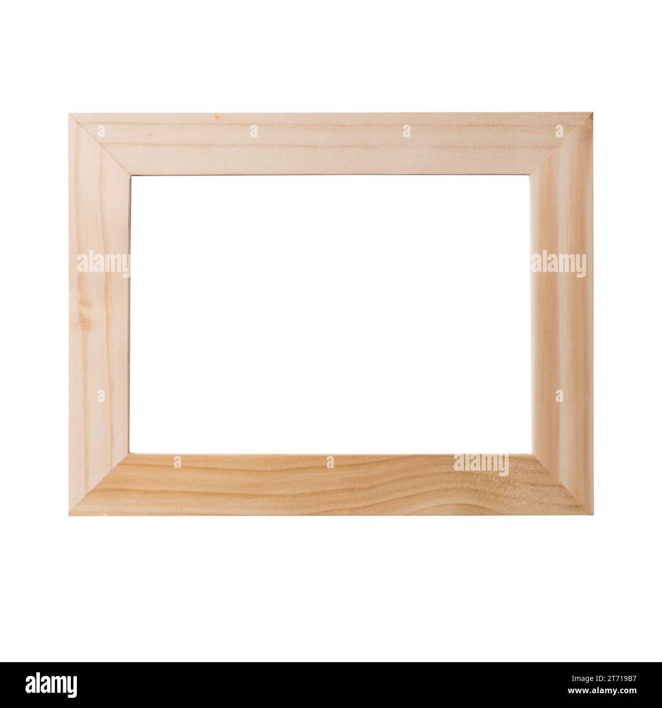 Wooden blank picture frame, realistic horizontal picture frame. Empty ...