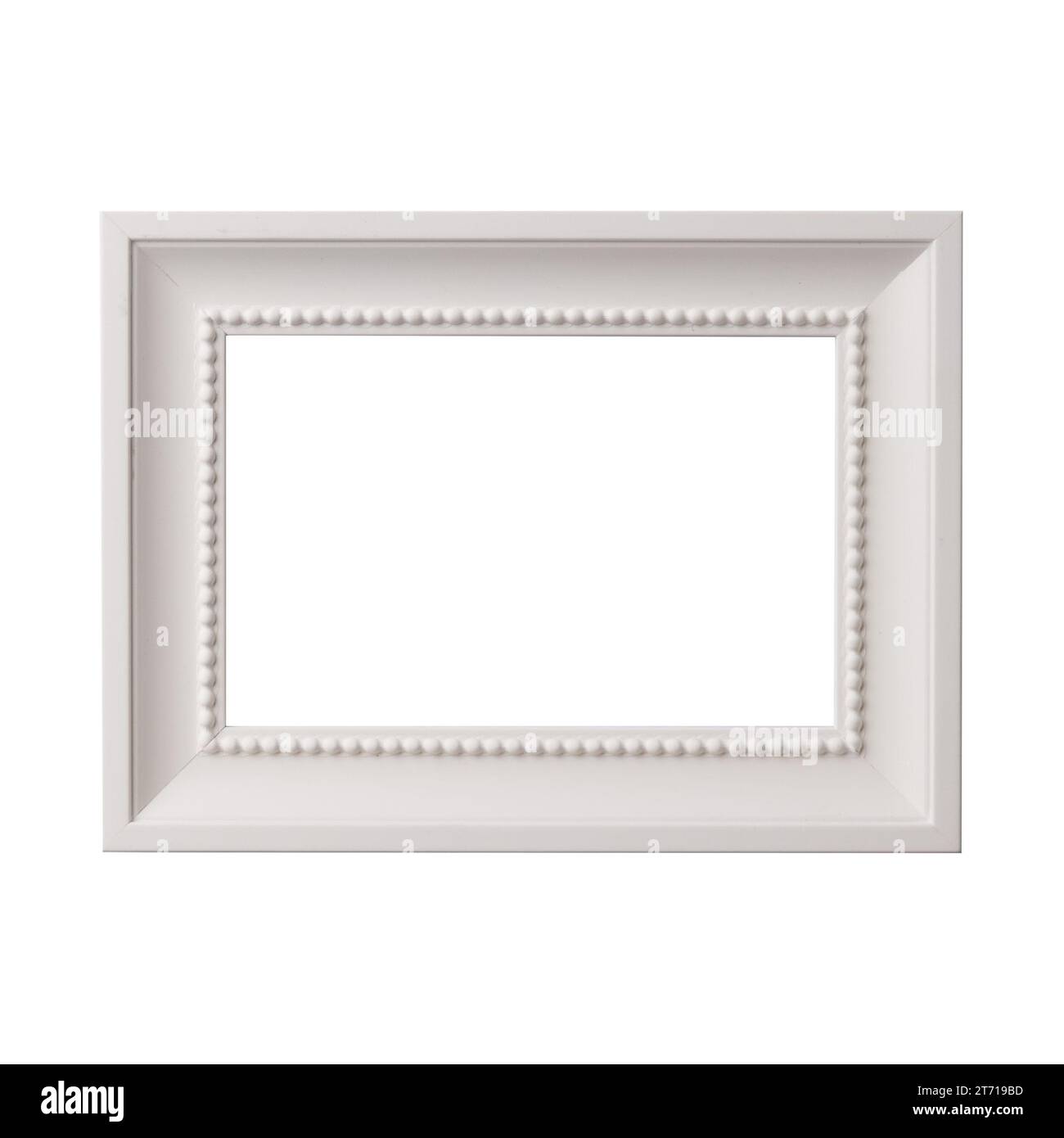White blank picture frame, realistic horizontal picture frame. Empty white picture frame, mockup ...