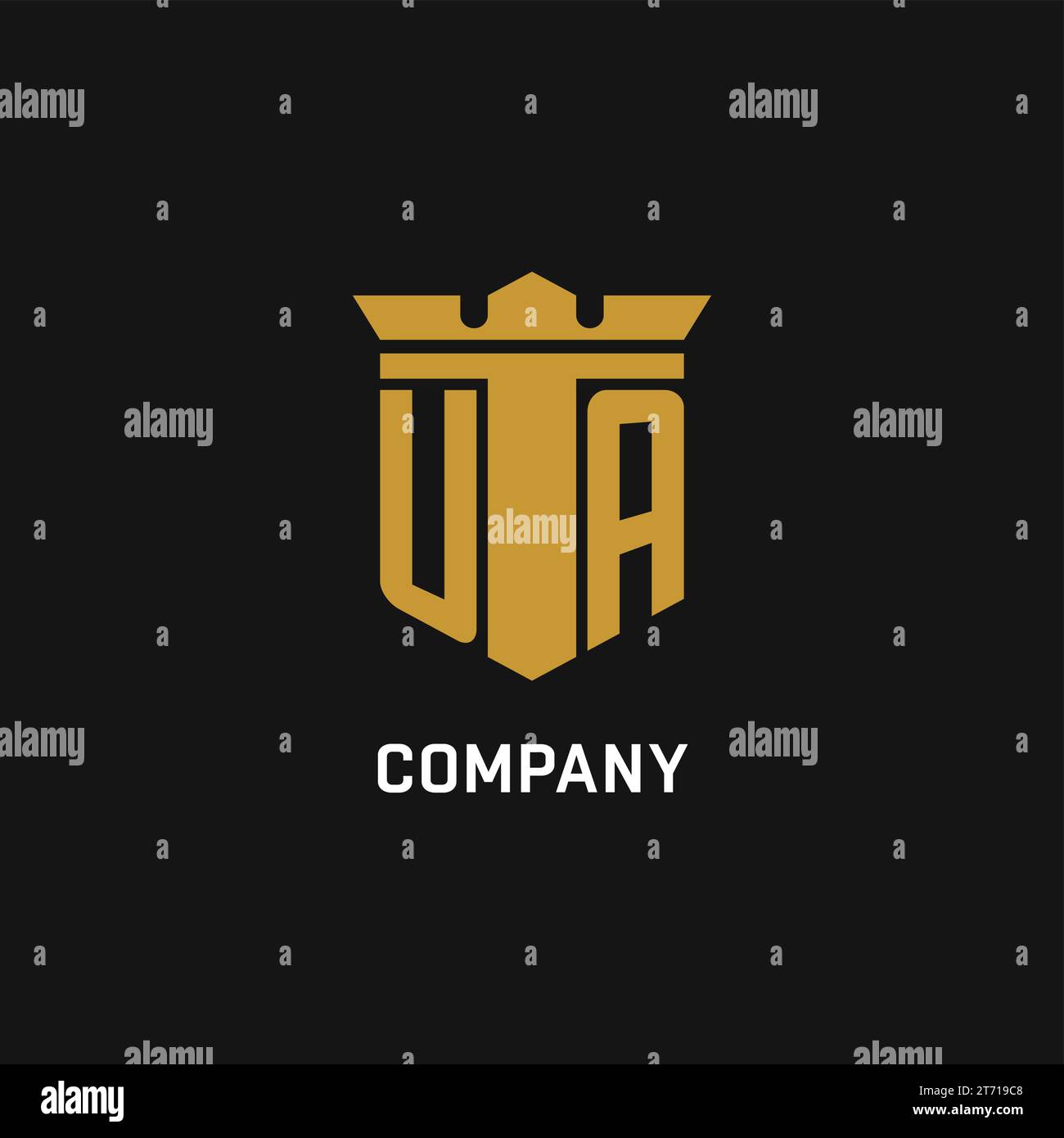 UA initial logo with shield and crown style design ideas Stock Vector ...
