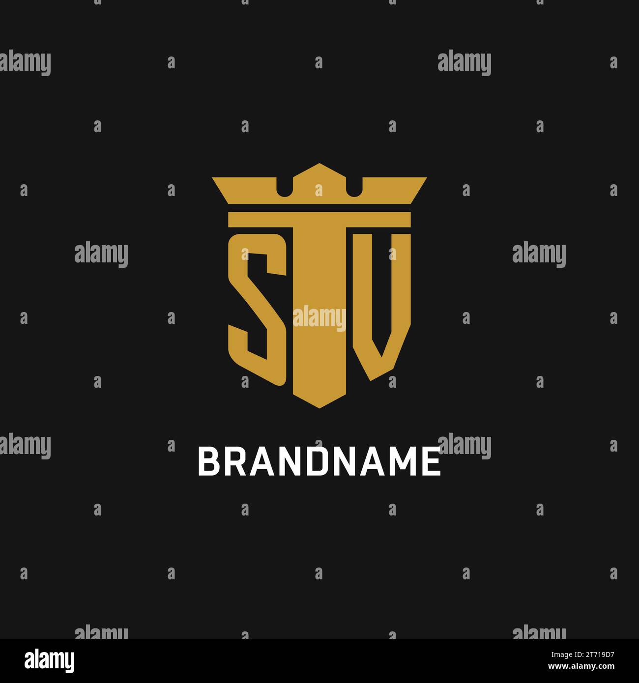 SV initial logo with shield and crown style design ideas Stock Vector Image & Art - Alamy