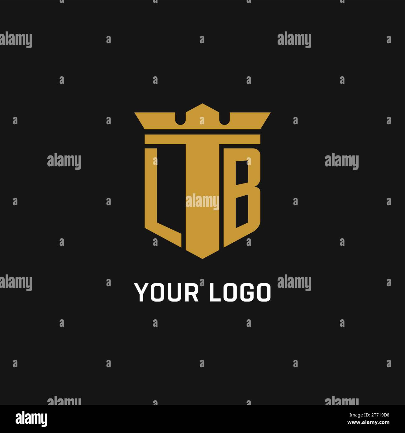 LB initial logo with shield and crown style design ideas Stock Vector ...