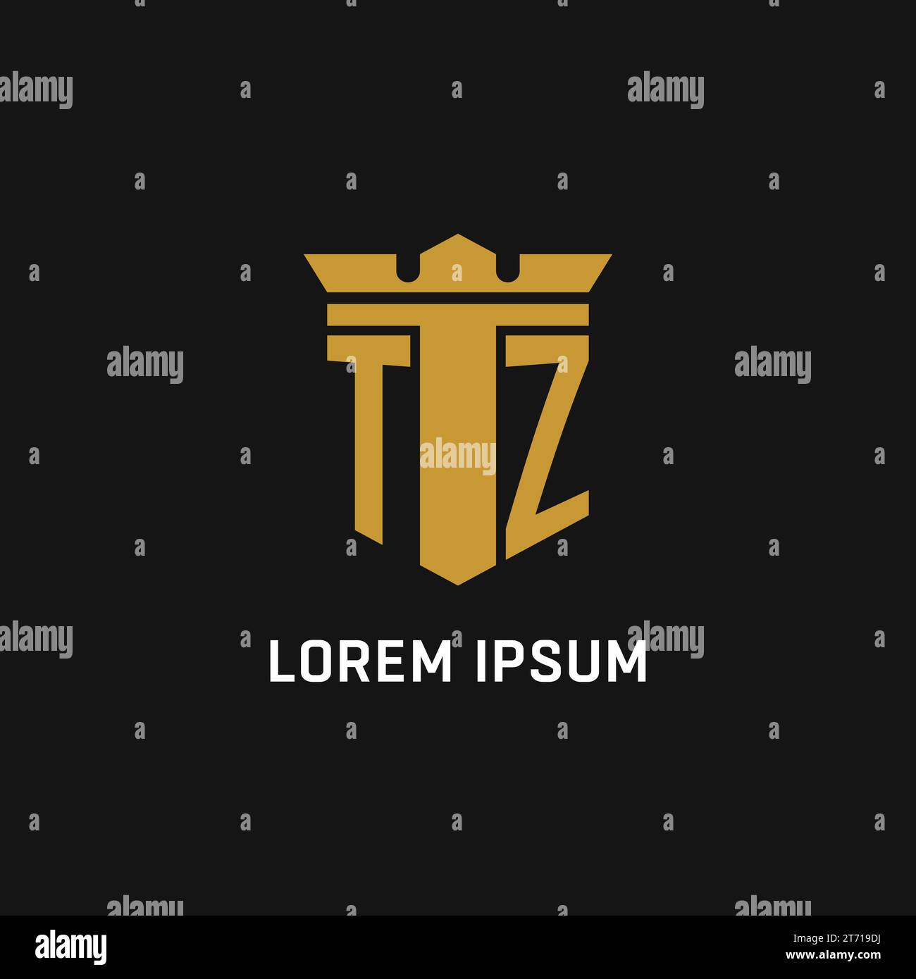 TZ initial logo with shield and crown style design ideas Stock Vector Image & Art - Alamy