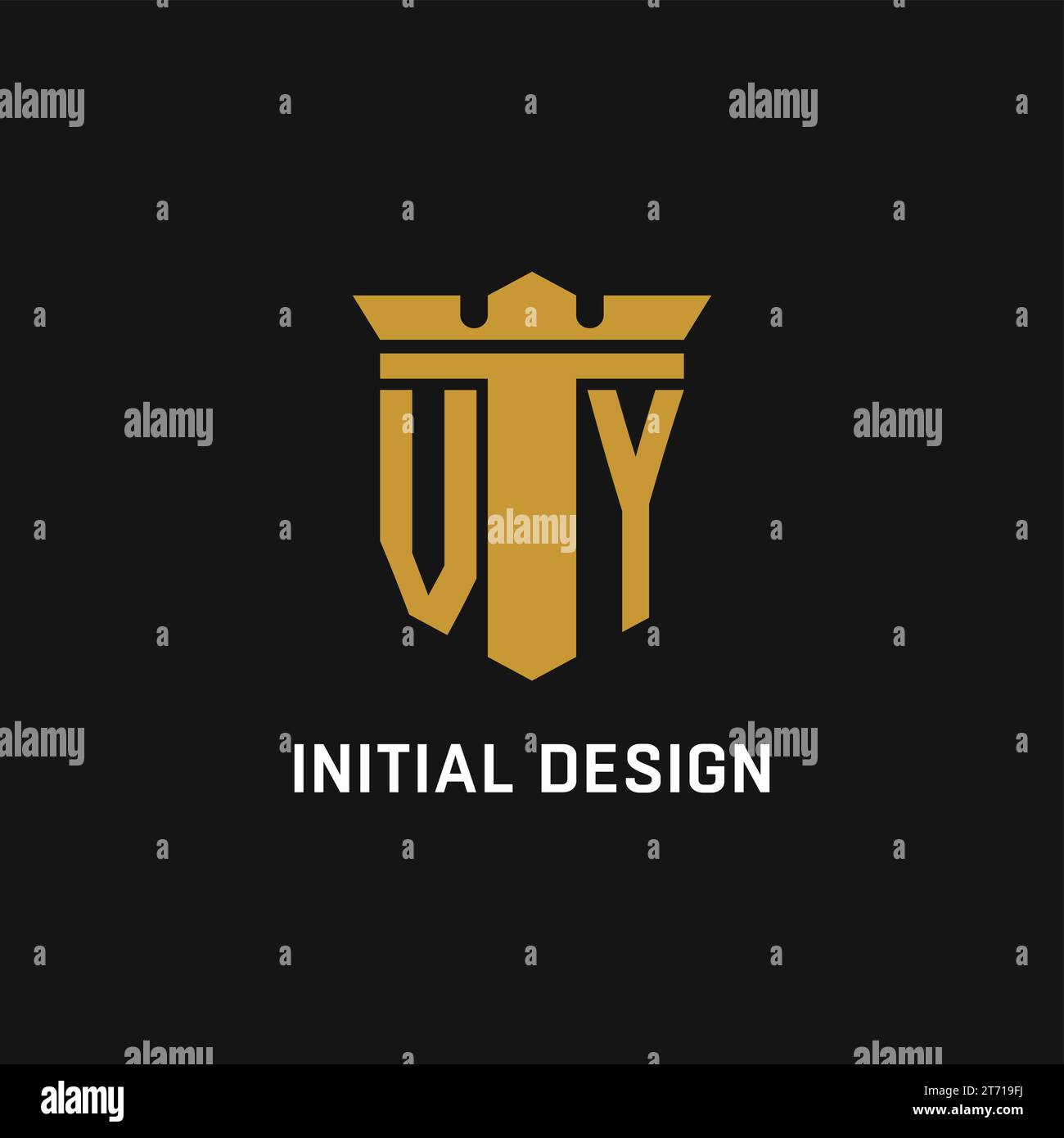 VY initial logo with shield and crown style design ideas Stock Vector ...