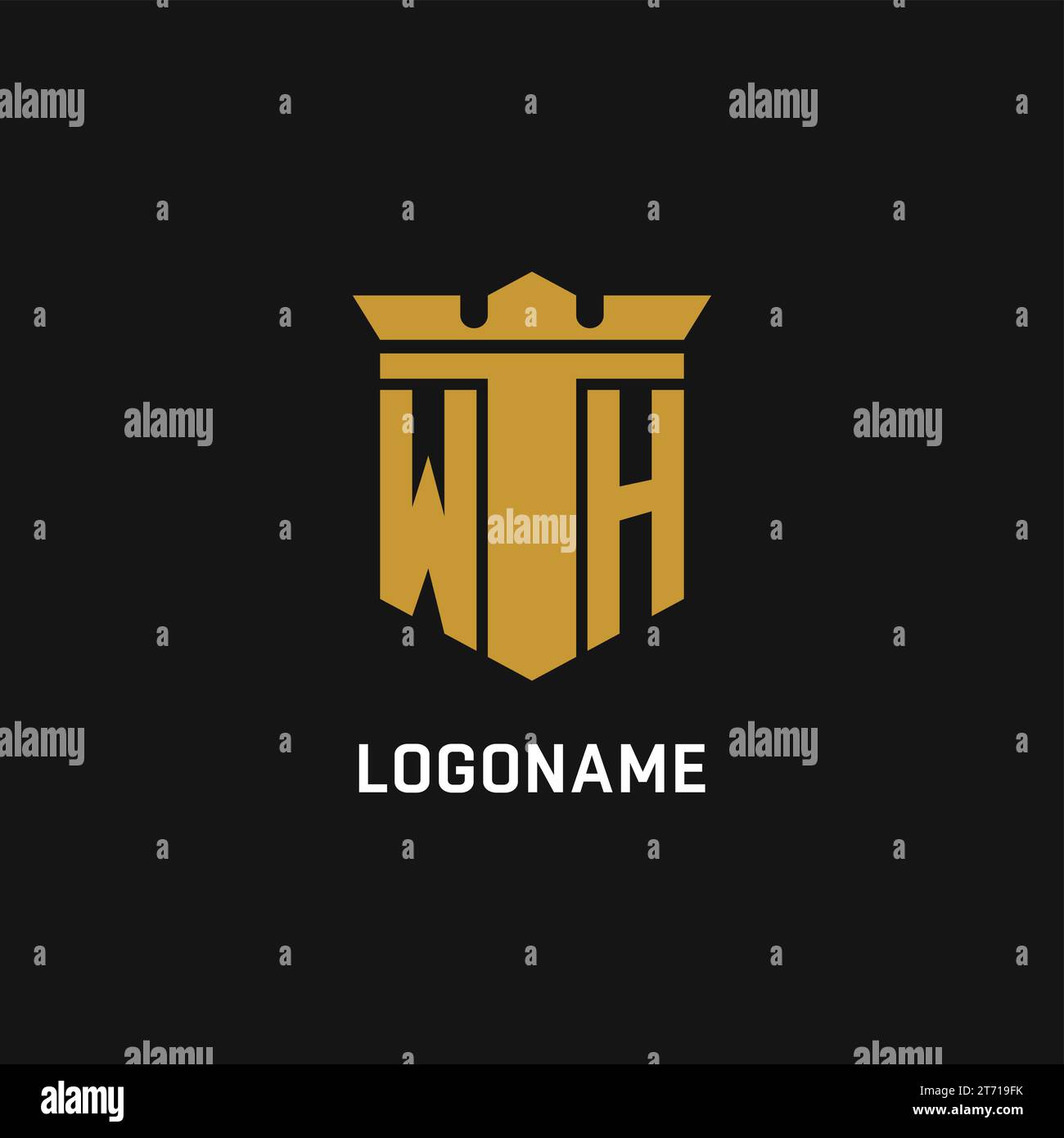 WH initial logo with shield and crown style design ideas Stock Vector Image & Art - Alamy