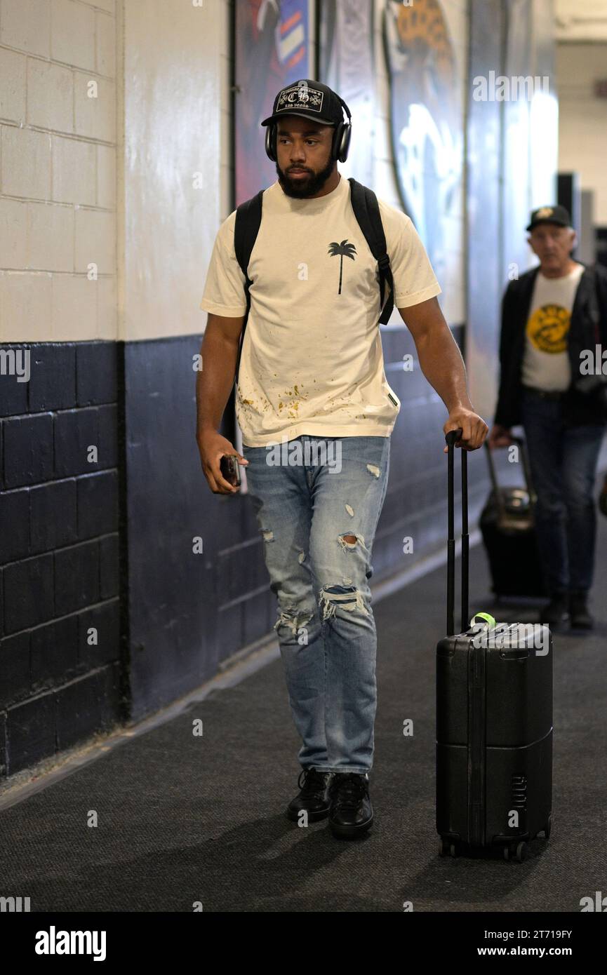 San Francisco 49ers tight end Brayden Willis arrives before an NFL ...