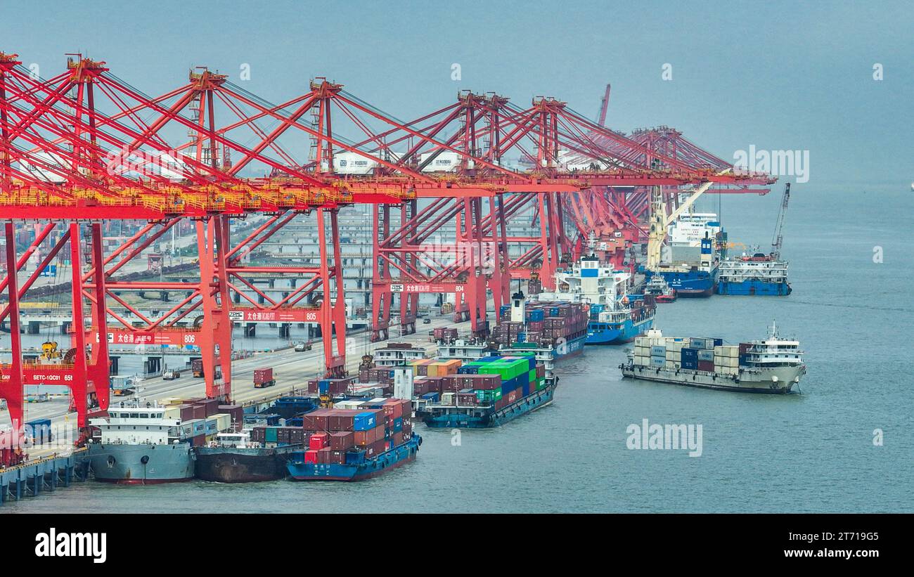 SUZHOU, CHINA - APRIL 19, 2023 - (FILE) Cargo ships at the Zhenghe ...