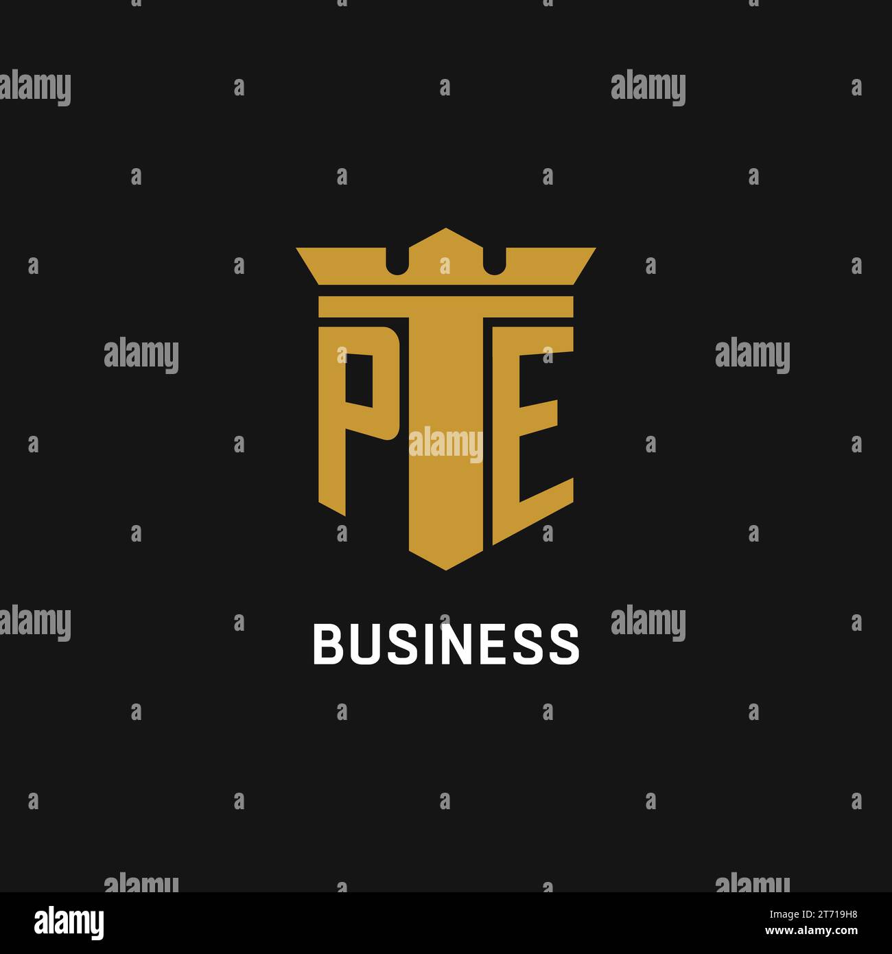 PE initial logo with shield and crown style design ideas Stock Vector Image & Art - Alamy