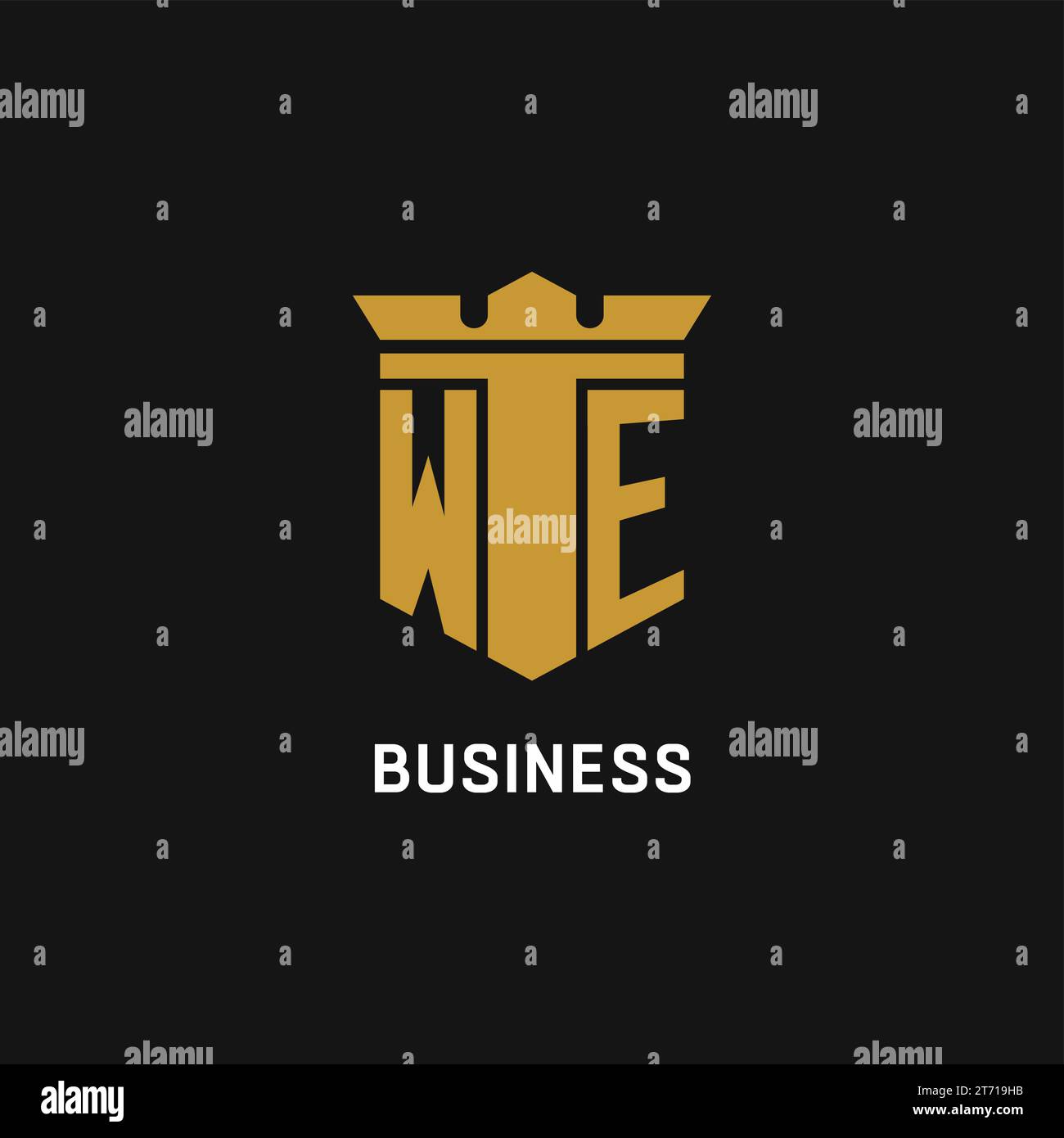 WE initial logo with shield and crown style design ideas Stock Vector ...