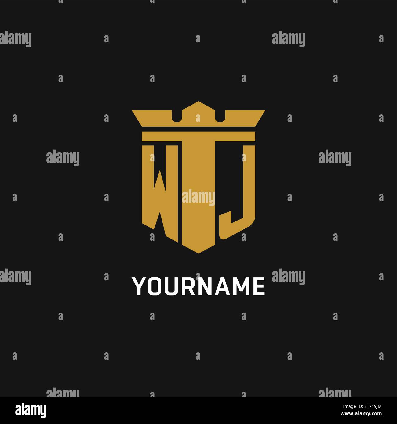 WJ initial logo with shield and crown style design ideas Stock Vector Image & Art - Alamy