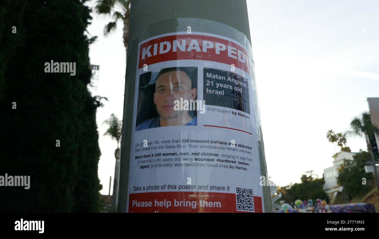 Los Angeles, California, USA 12th November 2023 Kidnapped Israeli ...