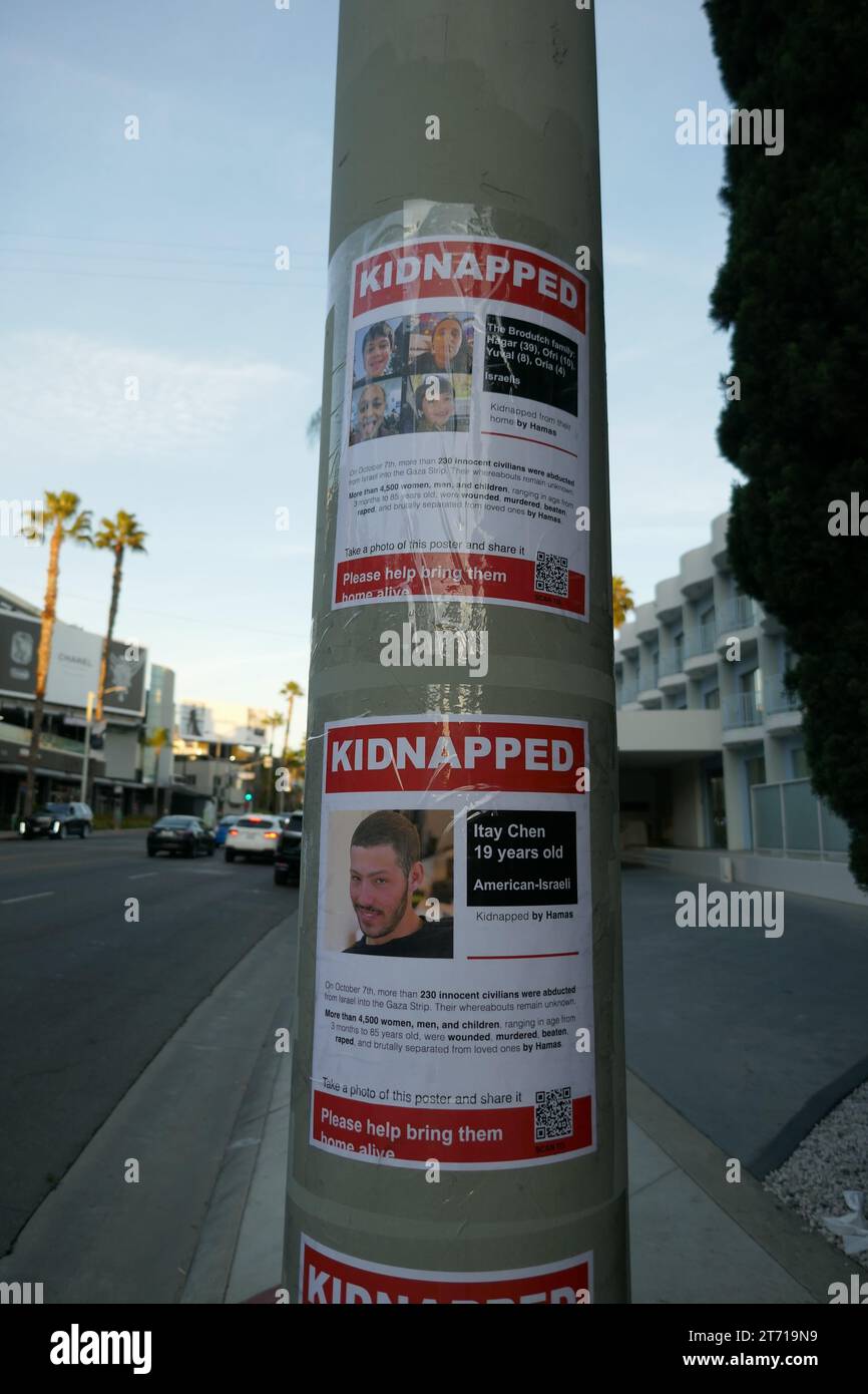 Los Angeles, California, USA 12th November 2023 Kidnapped Israeli ...