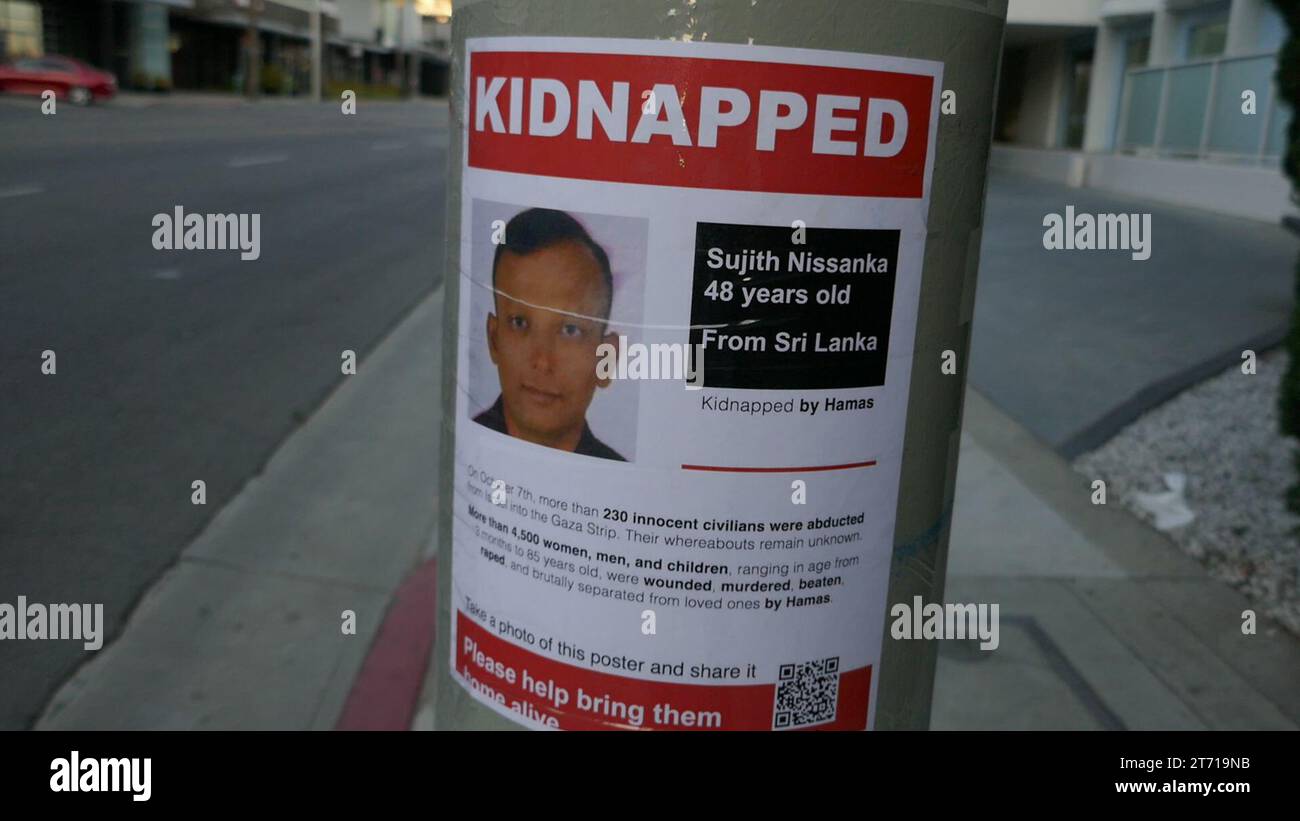 Los Angeles, California, USA 12th November 2023 Kidnapped Israeli ...