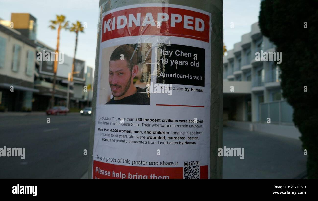 Los Angeles, California, USA 12th November 2023 Kidnapped Israeli ...