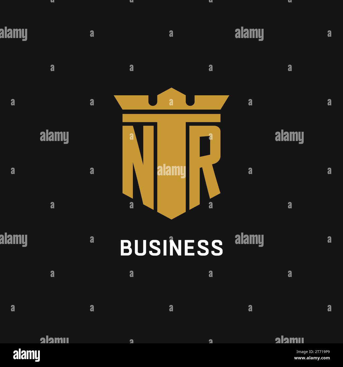 NR initial logo with shield and crown style design ideas Stock Vector ...